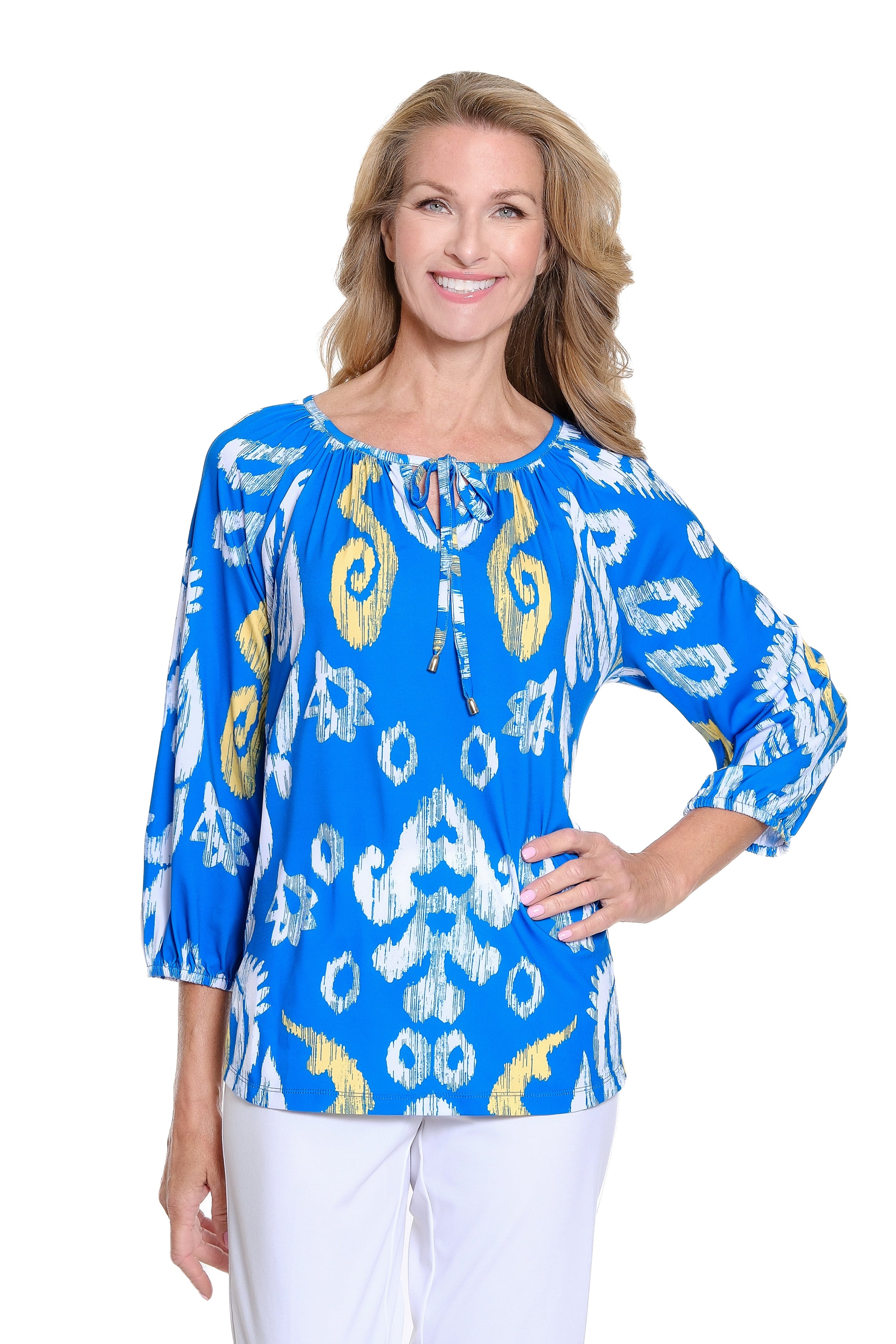 Raglan Print Peasant Top - Multi – MultiplesClothingCompany-com