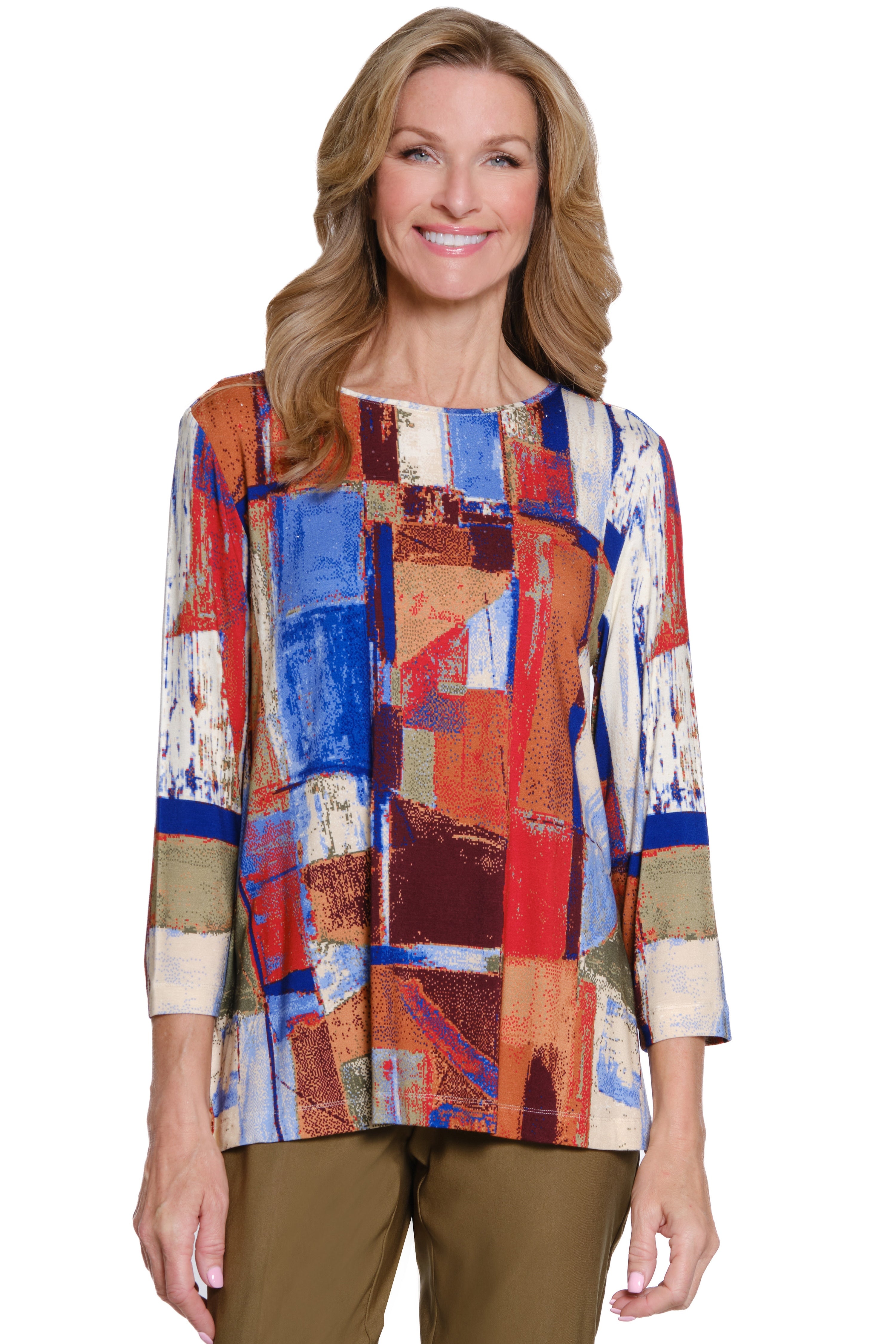 Embellished Print Knit Top - Petite - Multi – MultiplesClothingCompany-com